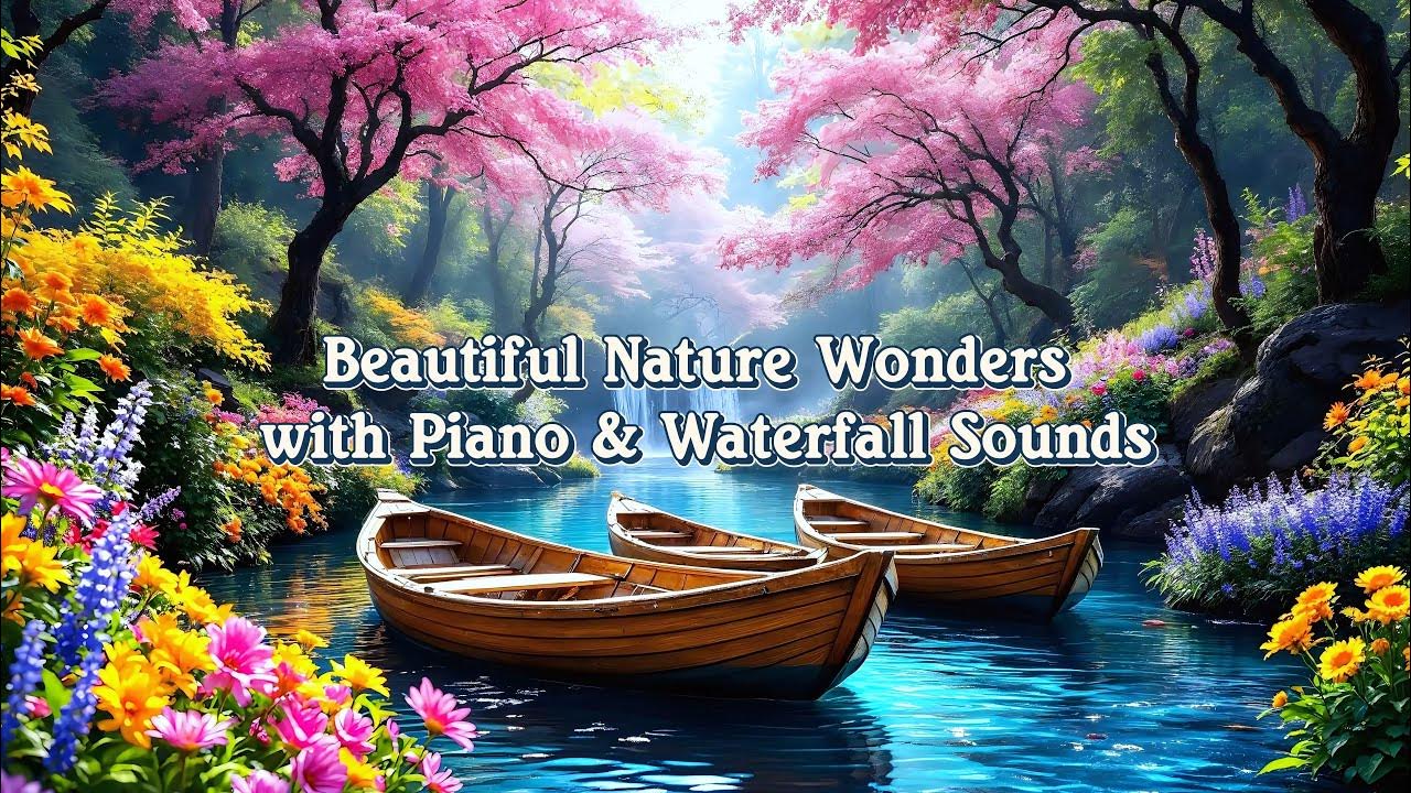 Beautiful Nature Wonders with Piano & Waterfall Sounds - YouTube
