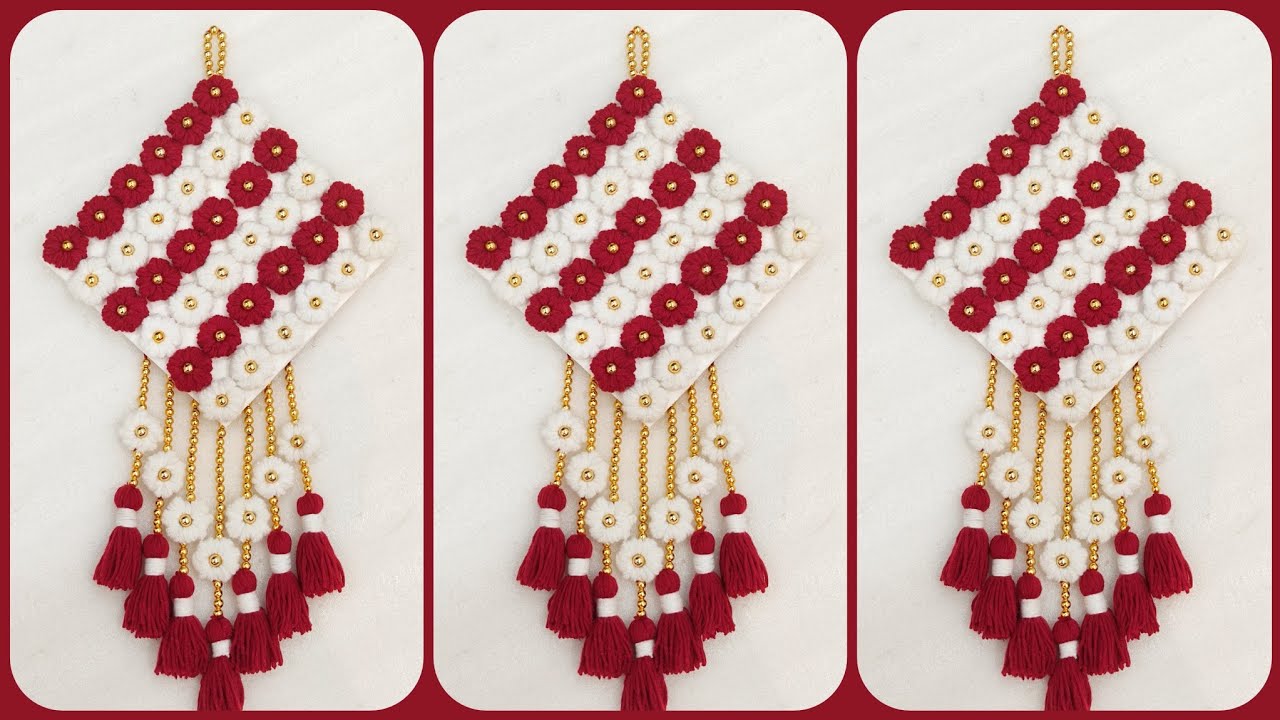 Beautiful Home Decor Idea Using Woolen - Easy Door Hanging - Door Toran ...