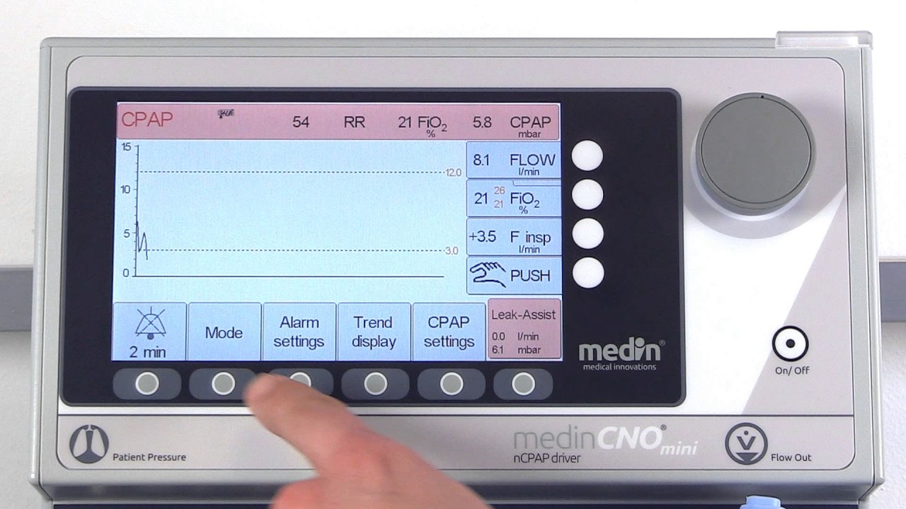 CPAP - medinCNOmini ventilation mode - YouTube