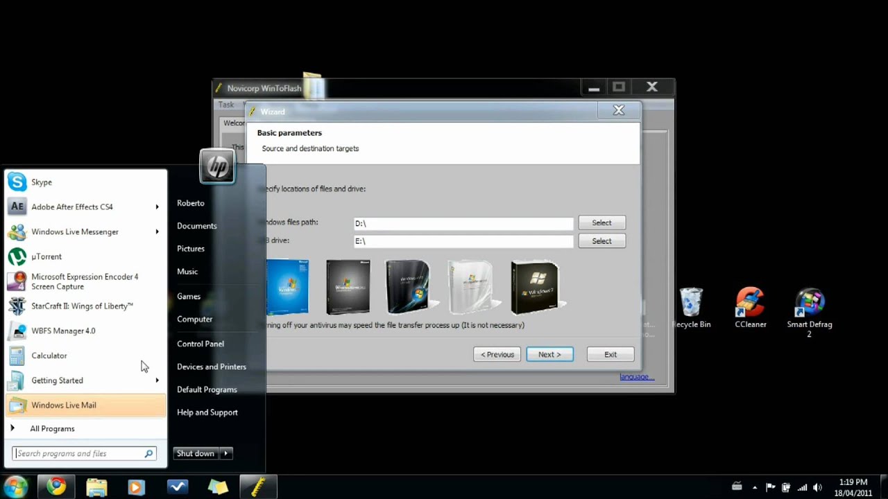 Creating a Bootable Windows Install USB using WinToFlash - YouTube