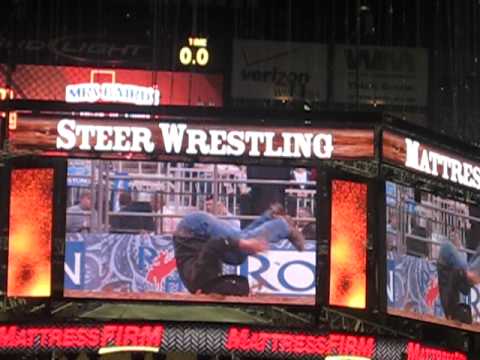 Luke Branquinho Steer Wrestling Wreck Round 2 Super Series I Houston ...