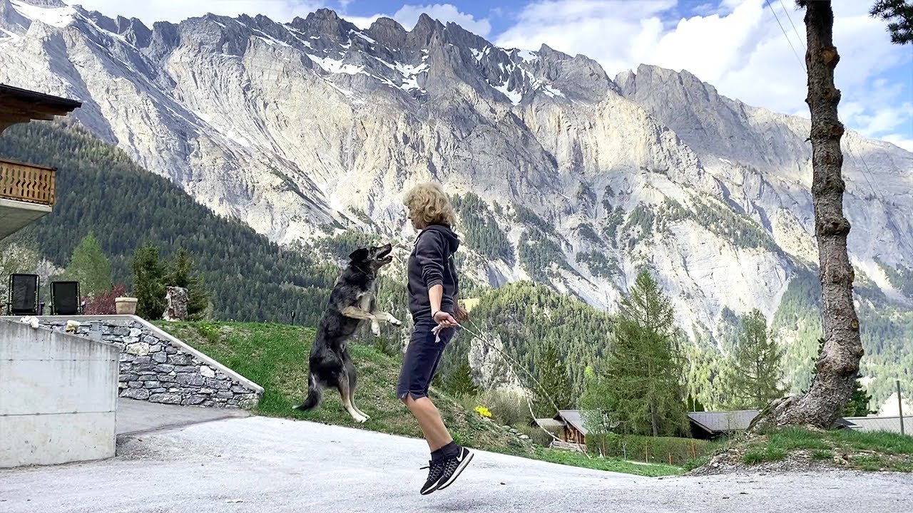 Adorable Dog Skipping Rope With Owner || WooGlobe - YouTube