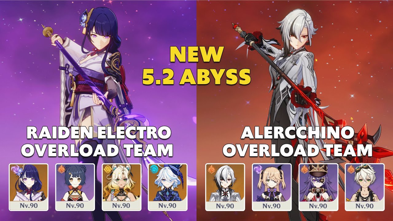 NEW 5.2 Spiral Abyss! Raiden Overload Variation & Alercchino Overload ...