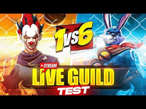 FF LIVE 1 VS 6 GUILD TEST ! #freefire #freefirelive - YouTube