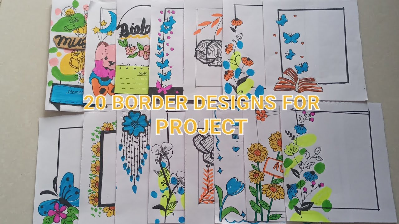 20 BEAUTIFUL BORDER DESIGNS/PROJECT WORK DESIGNS/A4 SHEET/FILE/FRONT ...