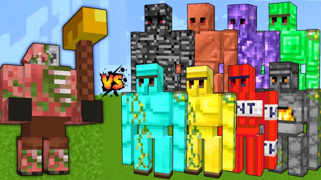 Mutant Piglin Brute vs All Iron Golem - Minecraft Mob Battle - YouTube