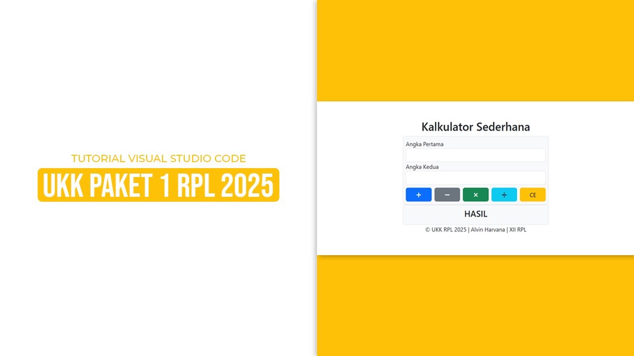 Tutorial - UKK Paket 1 Tahun 2025 RPL Aplikasi Kalkulator - YouTube