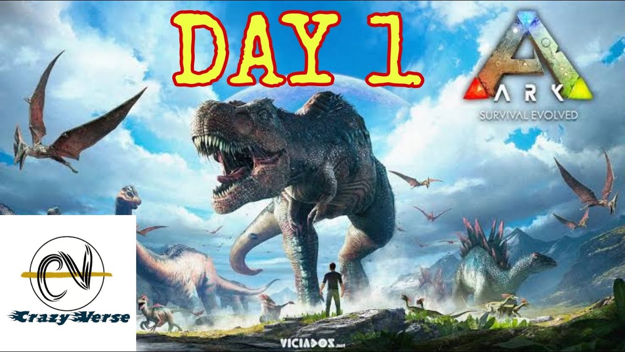 !! ARK Survival Evolved !! Single player !! Day 1 Struggle !! (Part 1 ...