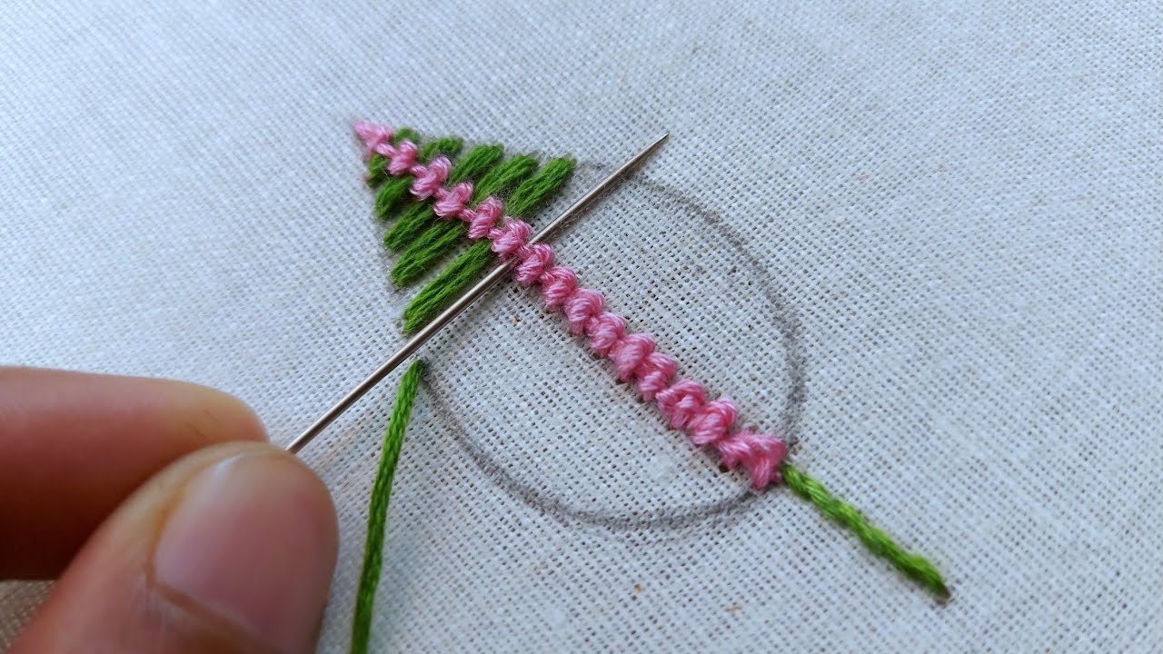 Beautiful leaf design|hand embroidery|embroidery - YouTube