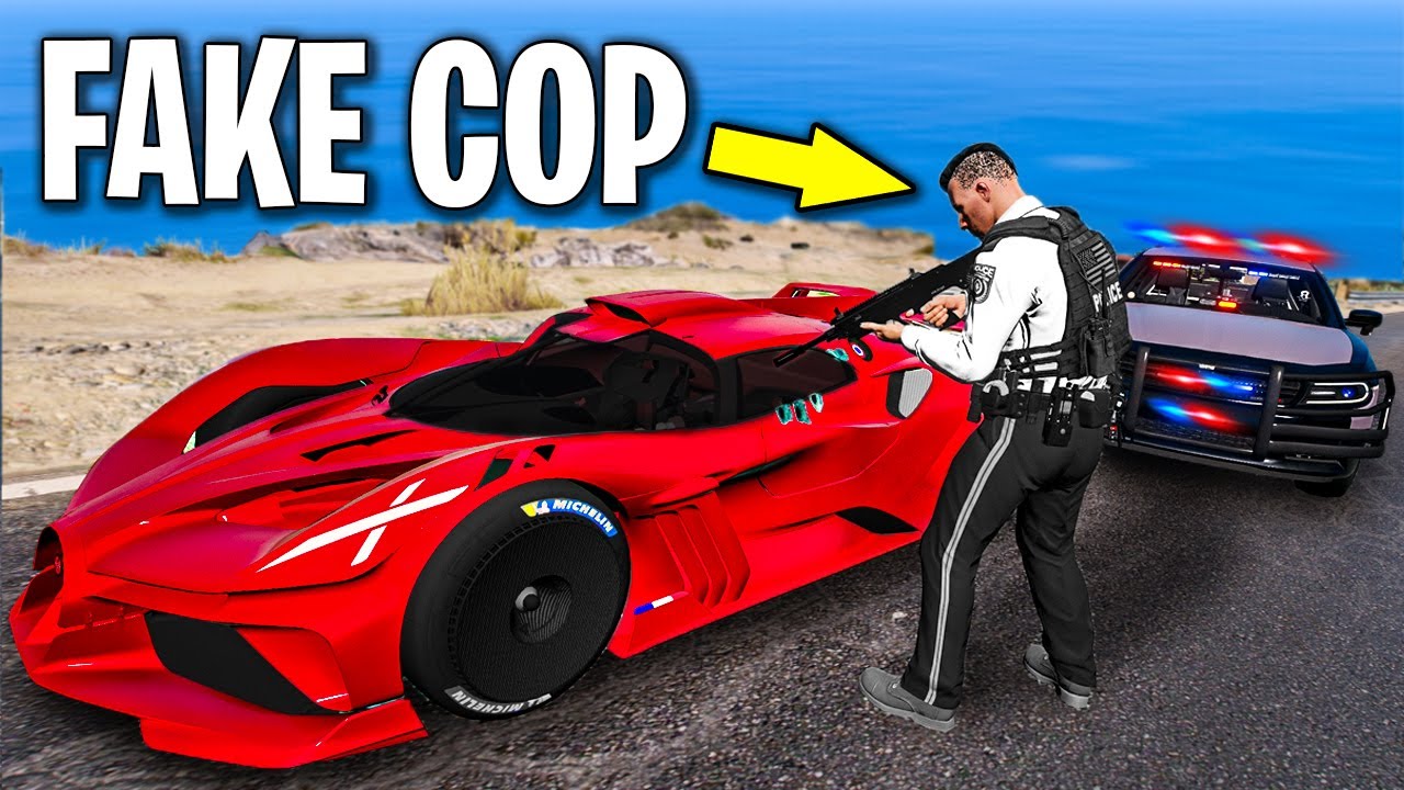 Stealing Super Cars as Fake Cop on GTA 5 RP - YouTube