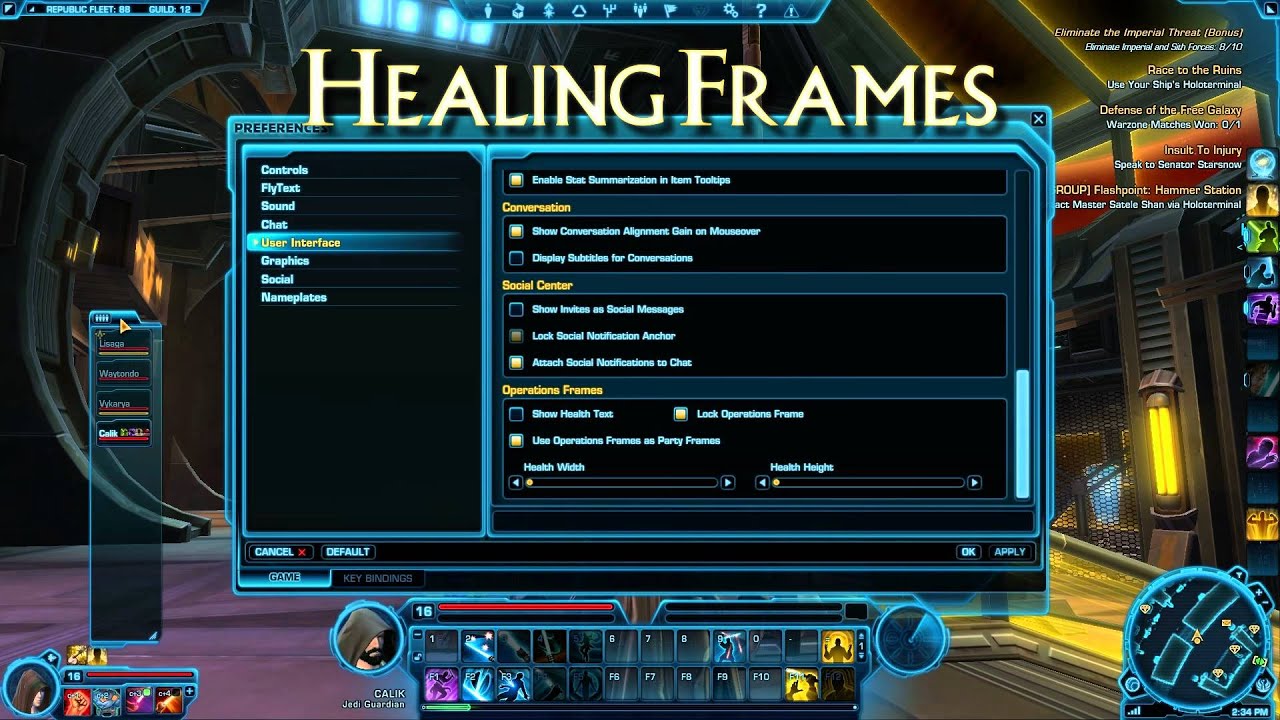 TOR Quick Tip 2 - Healing Frames (Party and Operations) SWTOR - YouTube