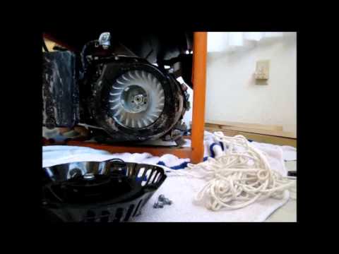 changing the oil and repairing pull cord on the generator - YouTube