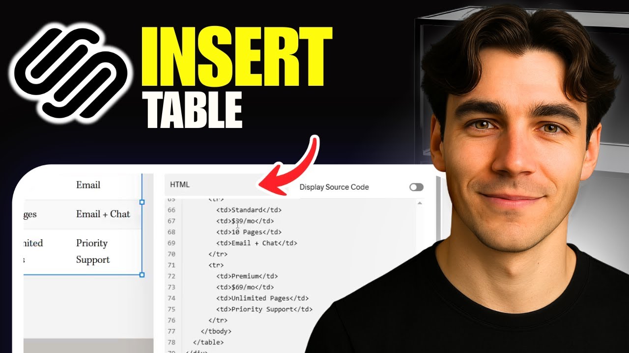 How To Insert A Table In Squarespace (Tutorial 2026) - YouTube