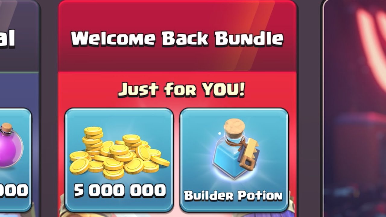 Buying Clash of Clans' Welcome Back Bundle - YouTube