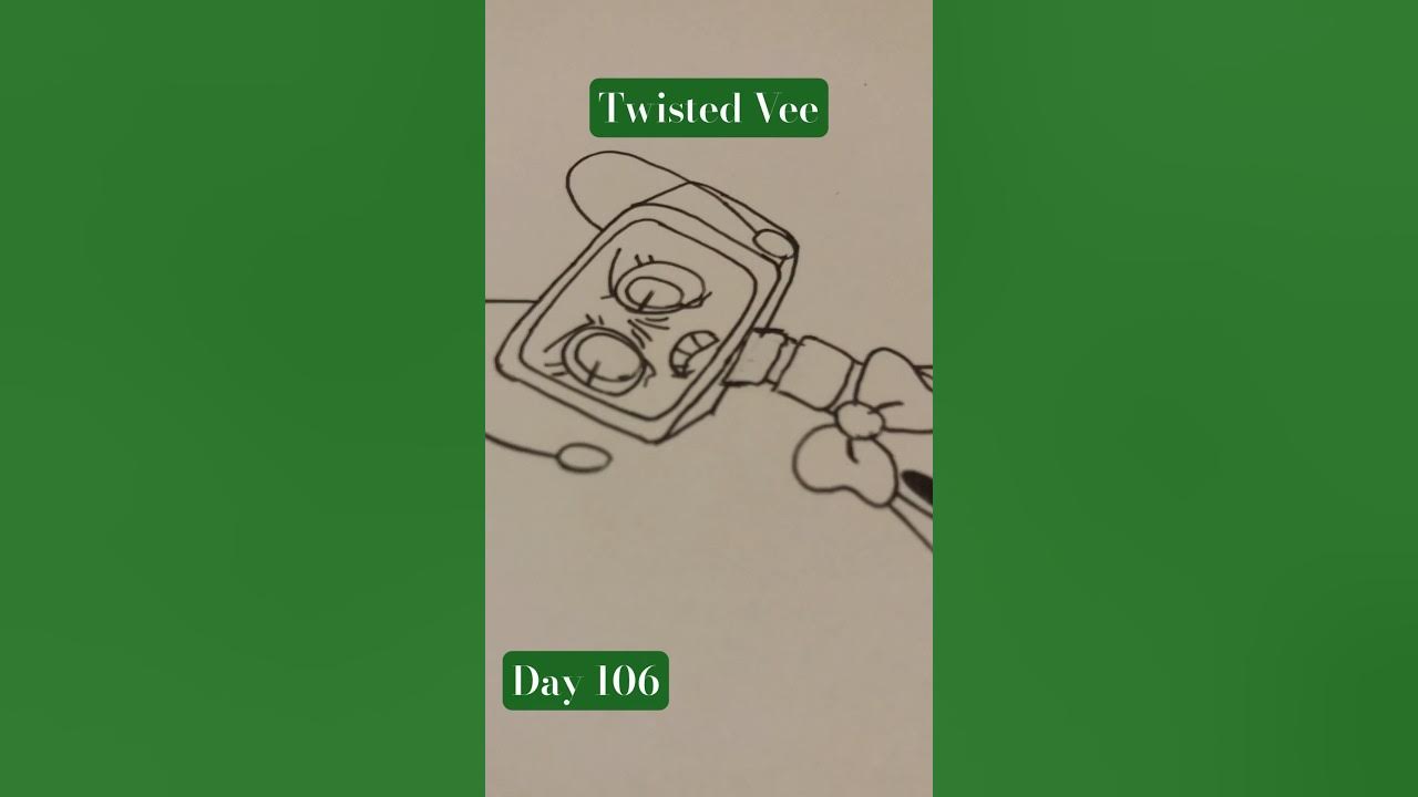 Day 106 of my 1 year drawing challenge how to draw twisted Vee from dandy’s world #dandysworld # ...