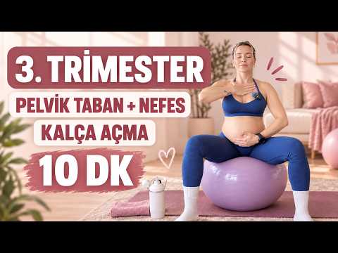 3.Trimester Hamile Pilatesi | 10 DK Pelvik Taban, Nefes ve Kalça Açma