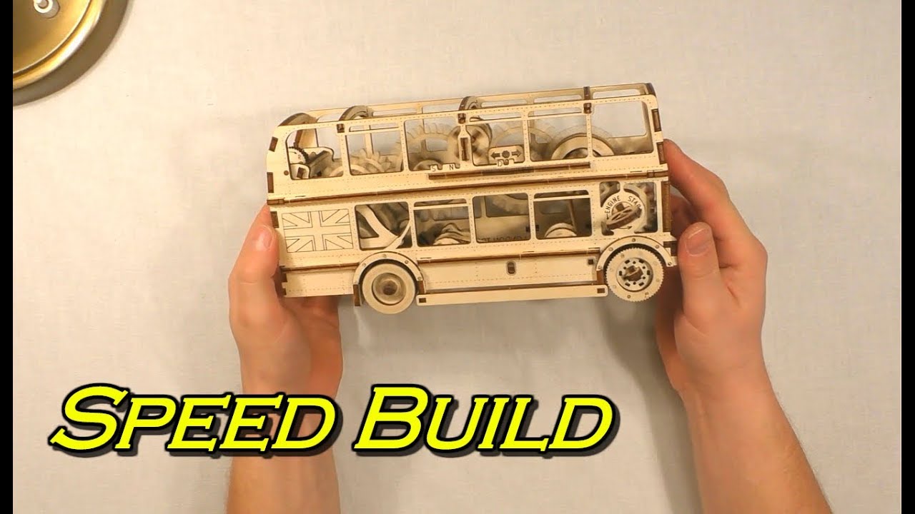 Unpacking and Building a Model "LONDON BUS" Gift by wooden.city - YouTube