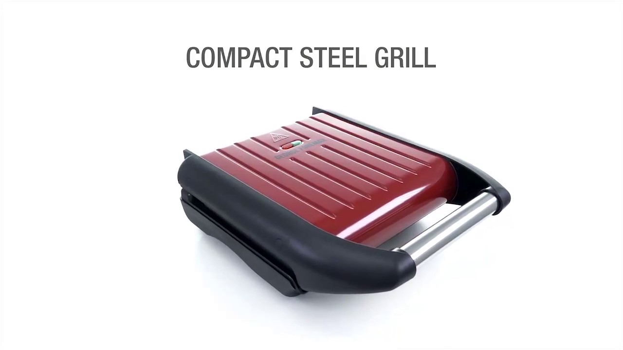 George Foreman | Steel Grill Compact - Red 25030-56 - YouTube