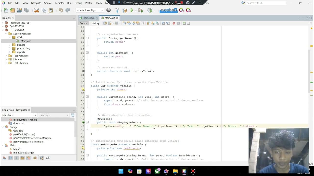 konsep pbo yaitu, inheritance, contructor, encapsulation, overloading dan overriding dan ...
