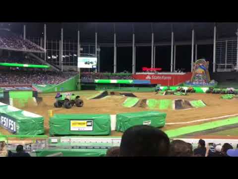 Monster jam 2018 MIAMI Florida Marlins Park - YouTube