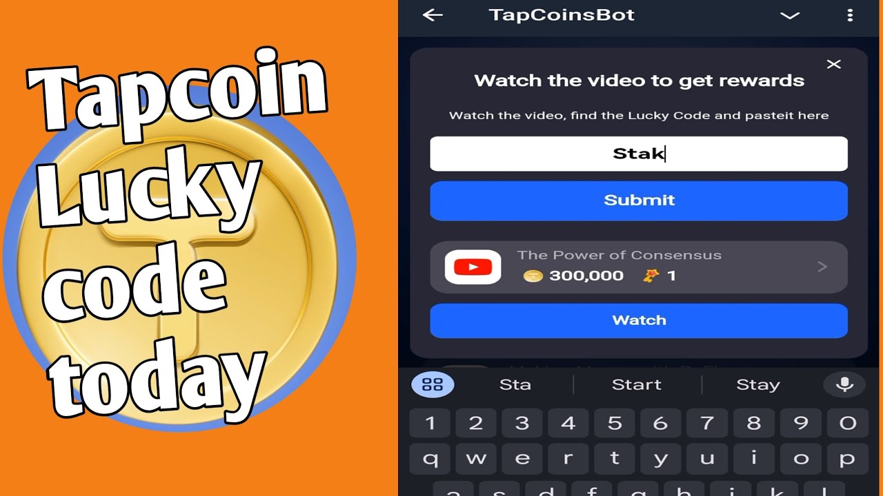 Tapcoin lucky Code today 10 September | lucky Code today tapcoin # ...