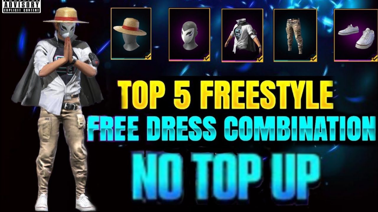 TOP 5 NO TOP-UP FREESTYLE DRESS COMBINATION 😱⚡ || FREE FIRE MAX ...