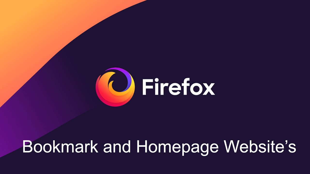 How to make homepage and bookmark websites in firefox - YouTube