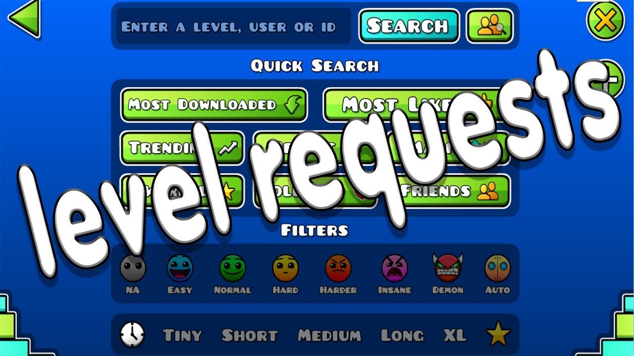 Level requests! (Geometry Dash) - YouTube