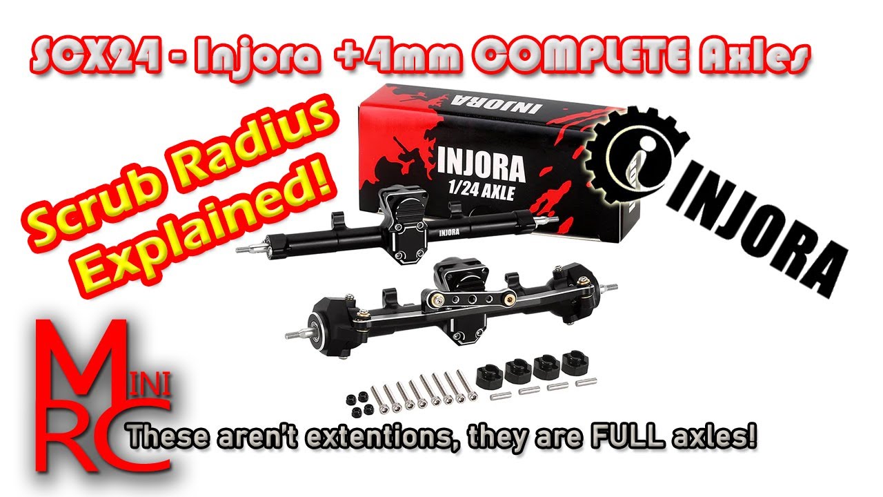 SCX24 - Injora +4mm Extended Front & Rear Aluminum Axle Review! Get ...