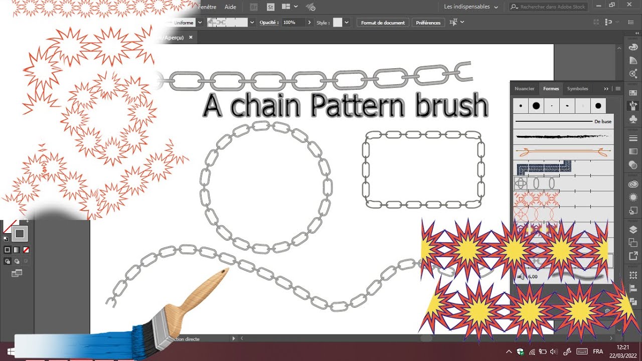 How to create a pattern brush / Comment créer un pinceau à motifs dans ...