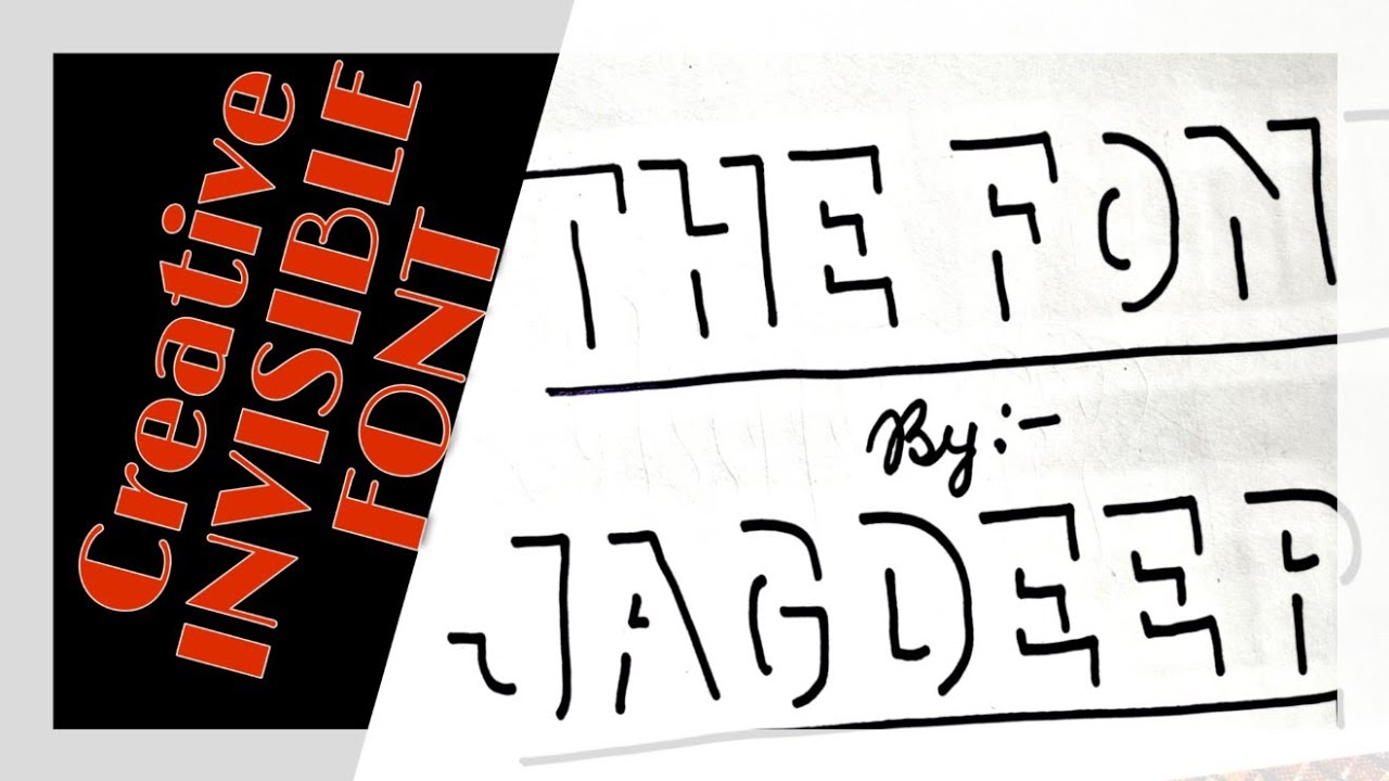 CREATIVE INVISIBLE FONT -Art and Craft by JAGDEEP SINGH - YouTube