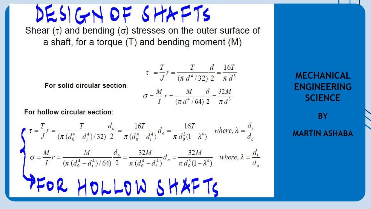 Design of Shafts: Combined twisting and Bending moments - YouTube