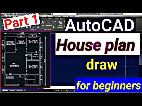 2D House Plan Draw in AutoCAD | AutoCAD में 2D हाउस प्लान को कैसे Draw ...