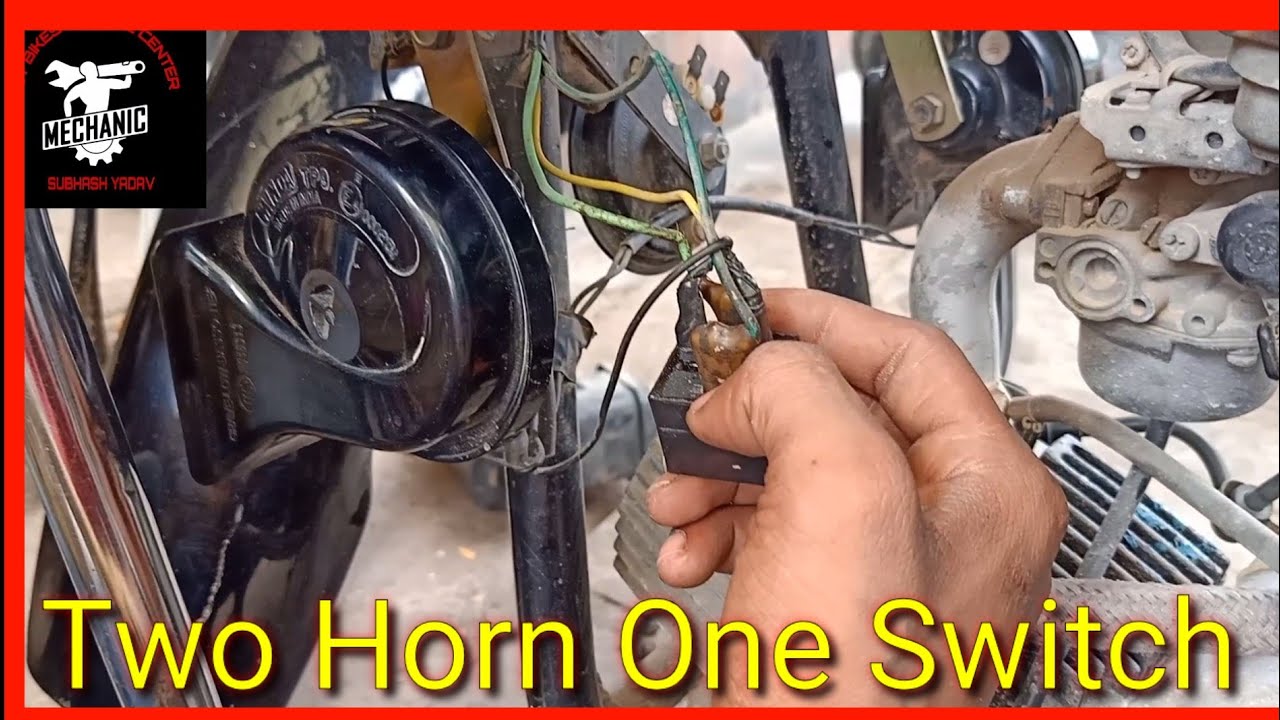 Two Horn one switch fitting / how to install 2 Horn 1 switch / minda ...
