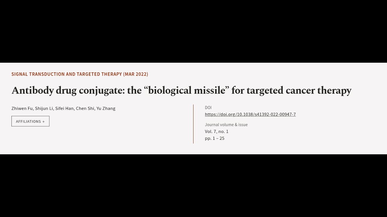 Antibody drug conjugate: the biological missile for targeted cancer ...