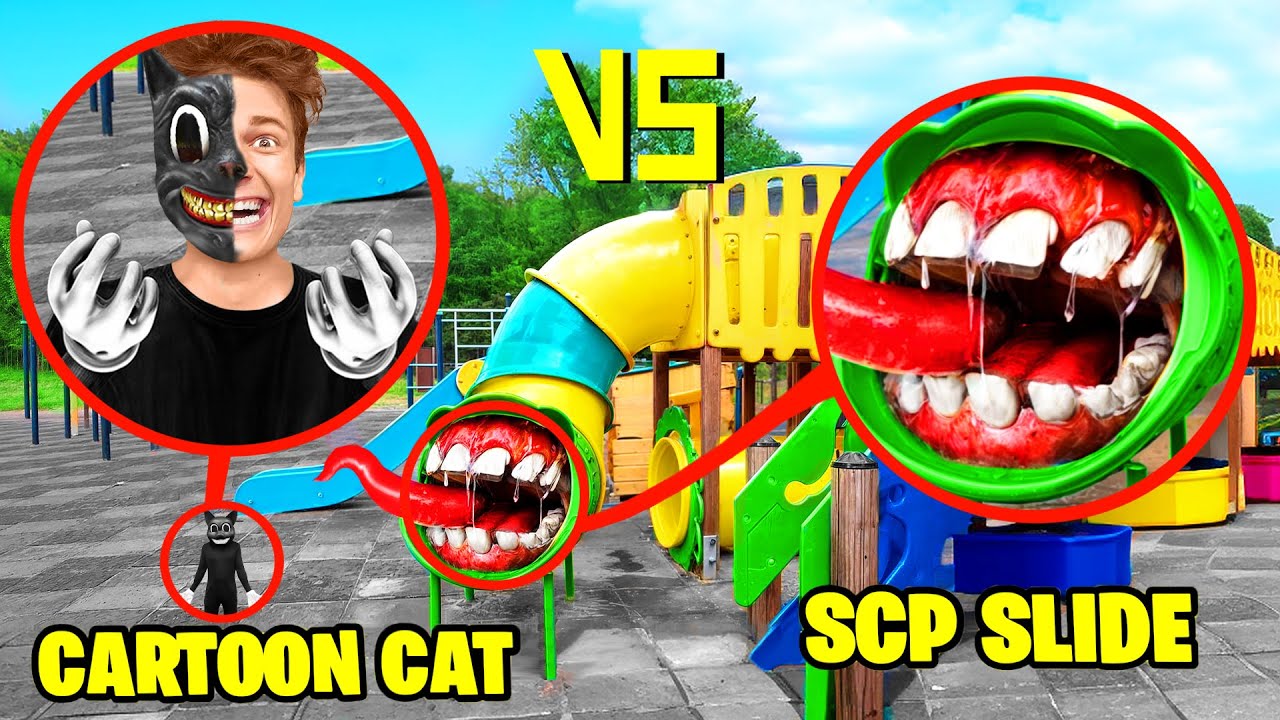 SCP SLIDE vs CARTOON CAT Bruno! CARNIVOROUS SLIDE SCP l'a mangé ? - YouTube