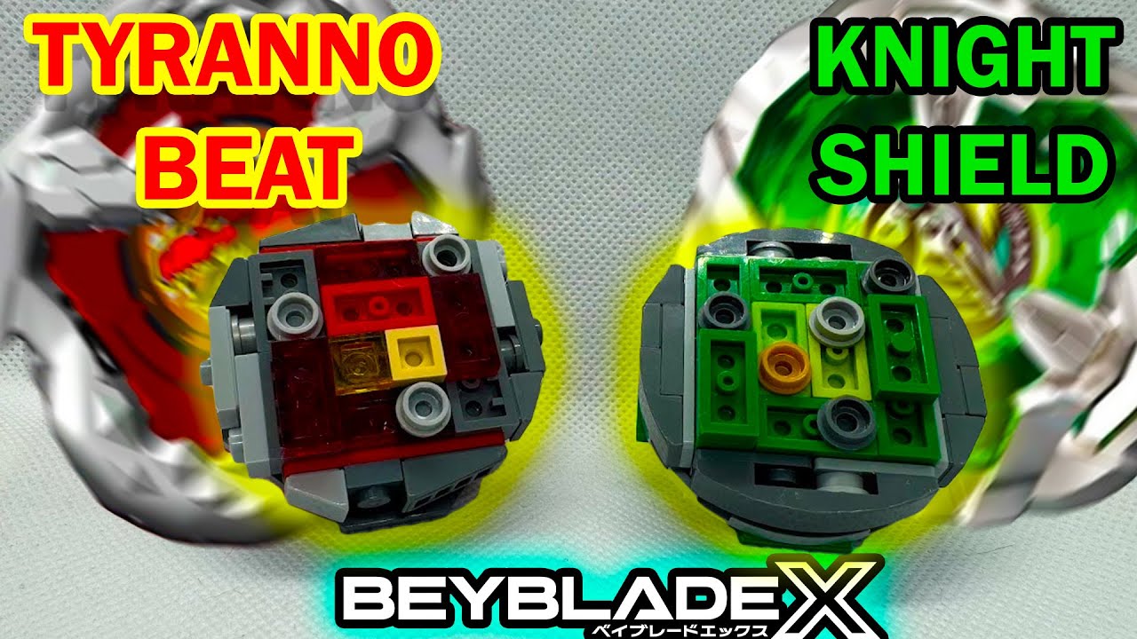 Lego Tyranno Beat vs Knight Shield Lego Beyblade Battles - YouTube