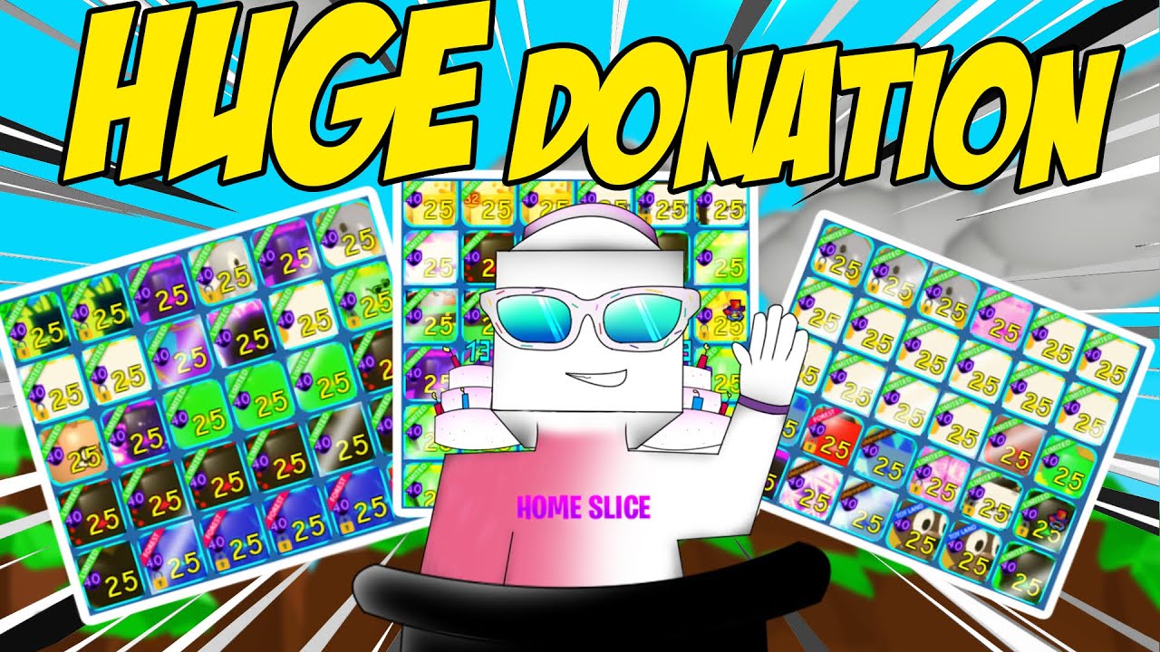 Receiving THE BIGGEST DONATION in Bubble Gum Simulator + Inventory ...