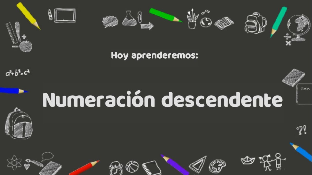 NÚMEROS DESCENDENTES PARA NIÑOS DE NIVEL INICIAL | NUMERACIÓN ...