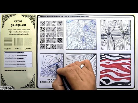 Kolay Çizgi Desen Çalışması | Easy Line Pattern | Başlangıç Seviyesi ...