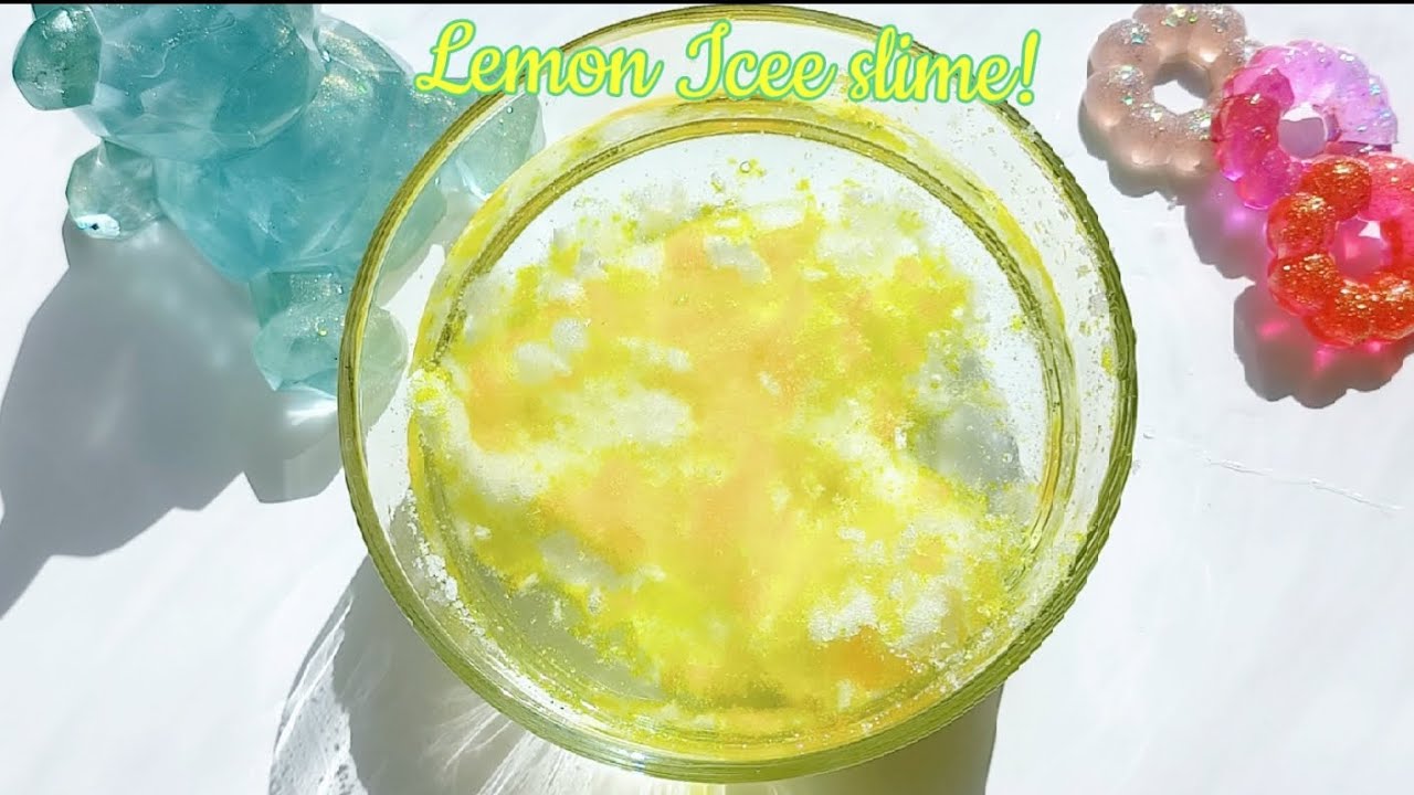 【ASMR】 レモン🍋アイシースライムを作るよ! DIY Lemon Icee slime! Satisfying Video!解压 史莱姆 ...