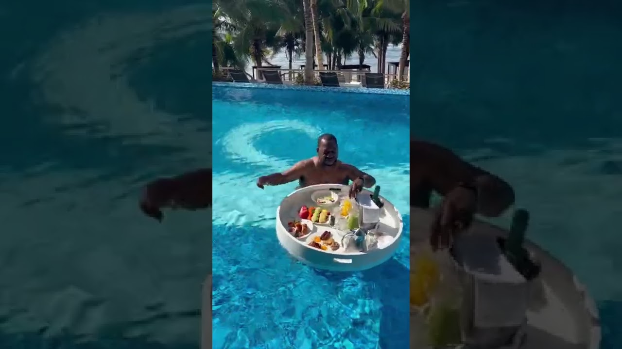 Floating Breakfast At El Dorado palms Suites In Cancun Mexico - YouTube