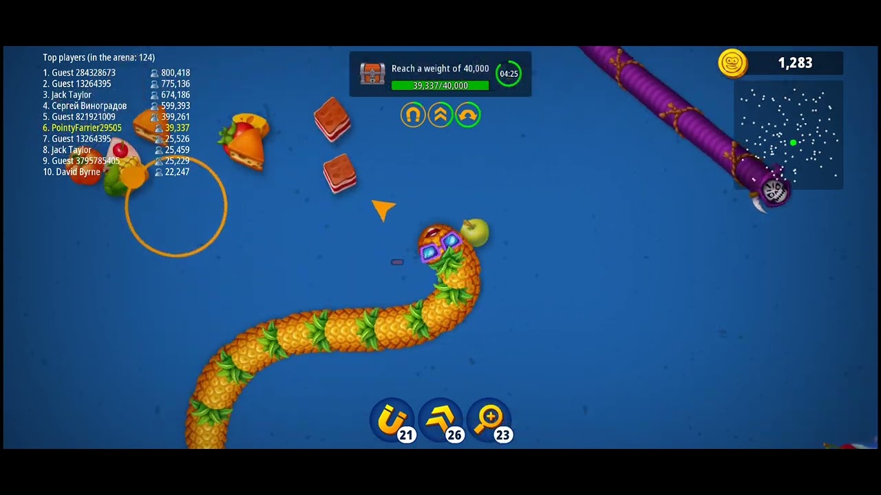 Game 🎮 worm zone main weight gain 40000 collect task complete kar liya! - YouTube