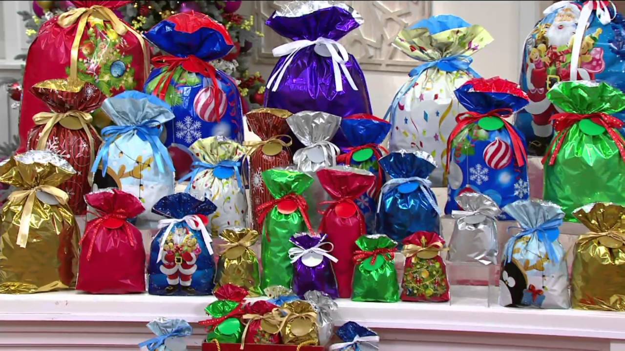 Kringle Express 74 Piece EZ Drawstring Gift Bag Set with Tags on QVC ...