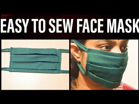DIY FACE MASK USING CLOTH /NO ELASTIC FACE MASK - EASY PATTERN - YouTube