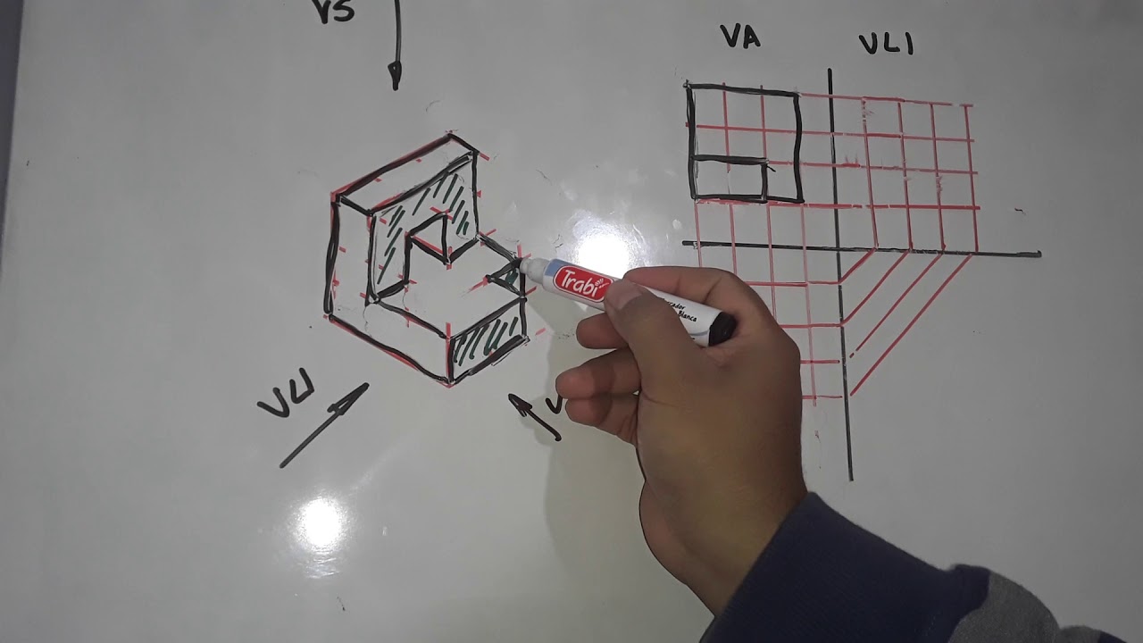 PERSPECTIVA ISOMETRICA.VISTAS SUPERIOR Y LATERAL IZQUIERDO CON LÍNEAS OCULTAS - YouTube