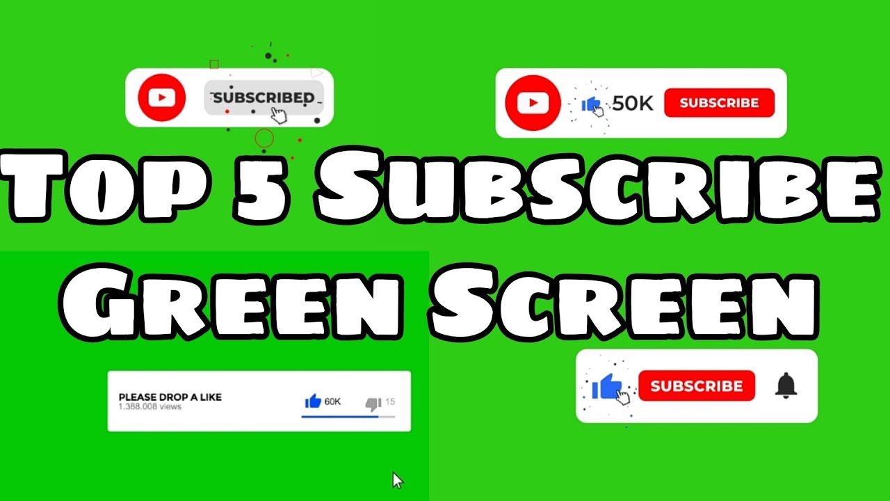 Subscribe Green Screen Template | Copyright Free | New Green Screen ...