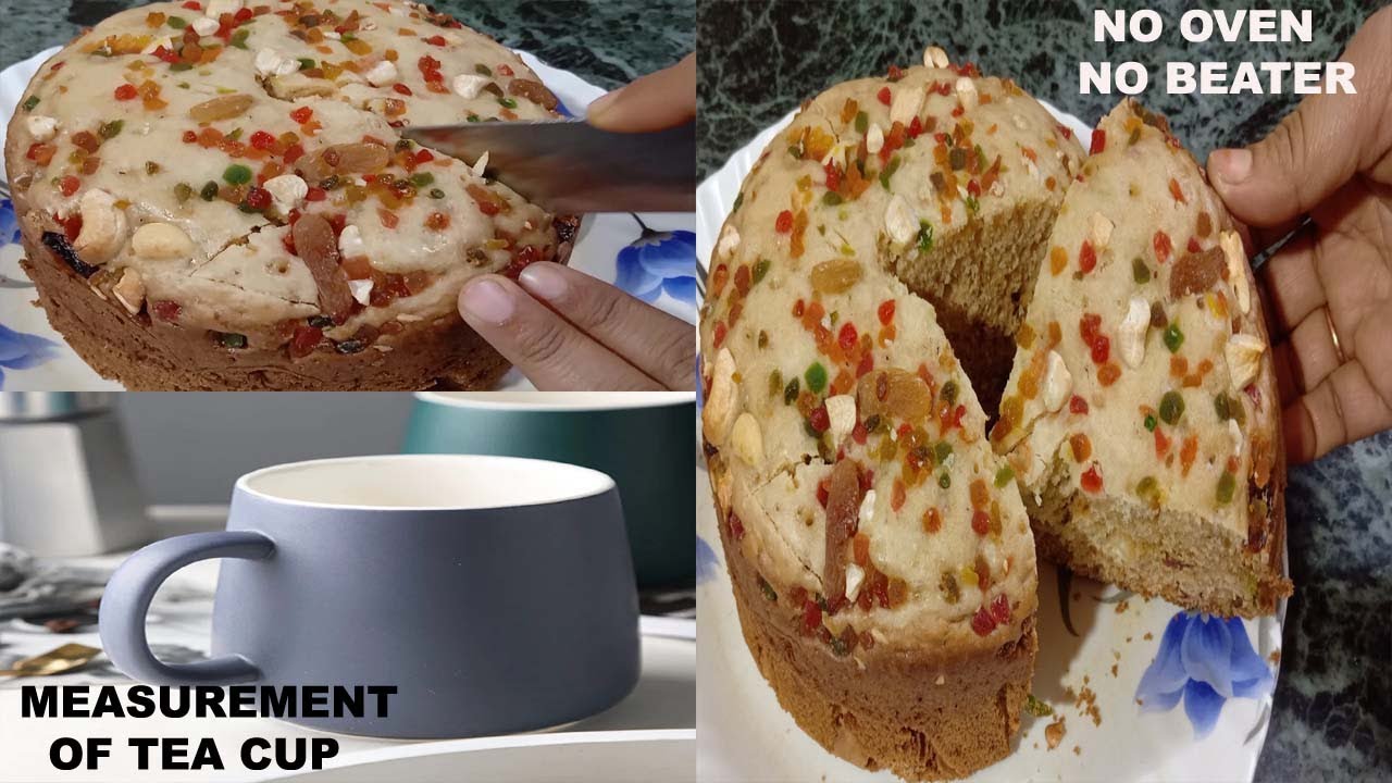 How To Make Christmas Cake | Without Oven | Step By Step | Fruit Cake ...