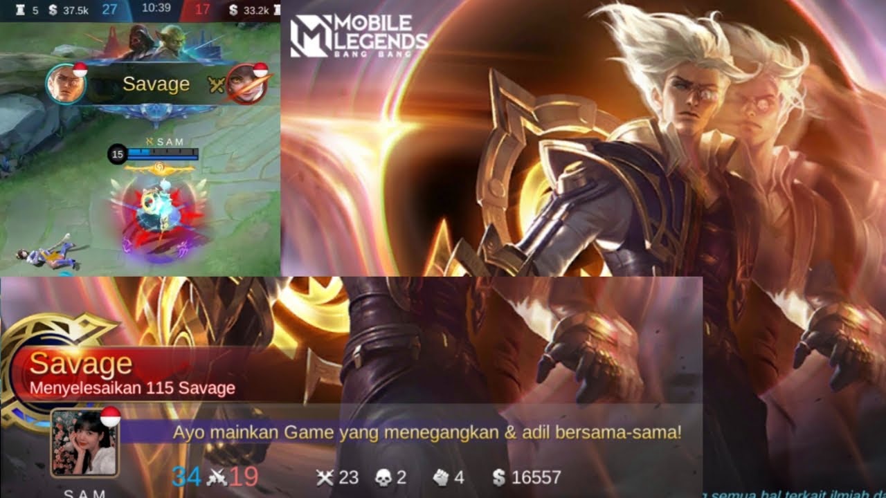 GAMEPLAY SAVAGE HERO NATHAN- MOBILE LEGENDS INDONESIA - YouTube
