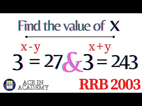 Find the value of X | Indices | RRB 2003 - YouTube